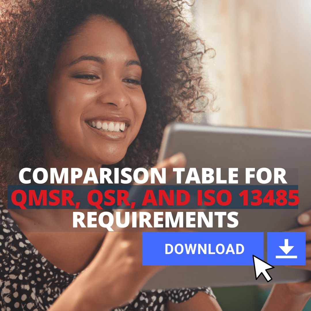 Download: Comparison of QSR, QMSR, ISO 13485 Requirements!